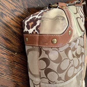 Coach | Bags | Coach Signature Animal Print Patchwork Carly Bag | Poshmark
